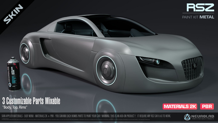 Second Life Marketplace - RSZ CAR (SKIN APPLIER METAL + PBR) [NeurolaB ...
